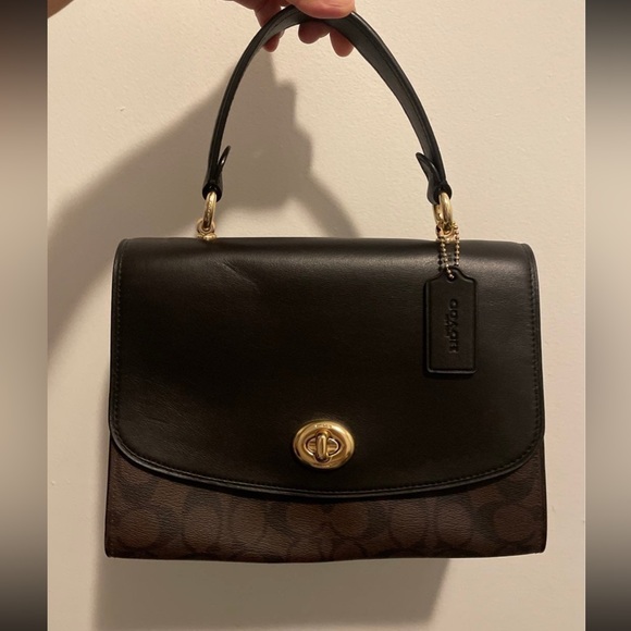 Bags | Coach Tilly Top Handle Satchel Signature Bag | Poshmark